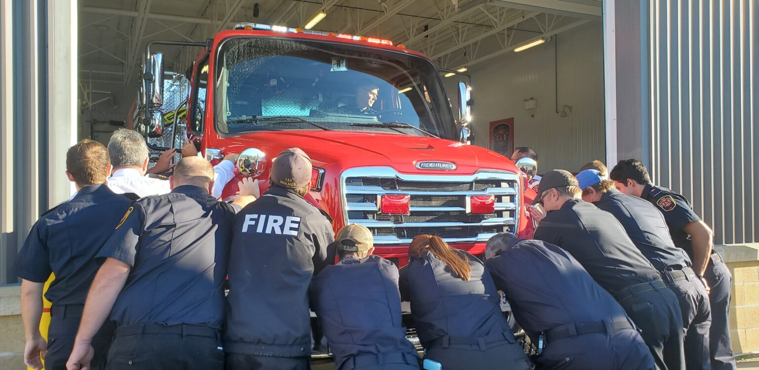 First ever “Push In Ceremony” celebrating the new fire truck in Picton ...